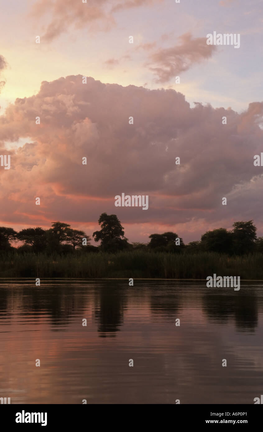 Cloud reflection on the Kavango river, Namibia, Africa Stock Photo - Alamy