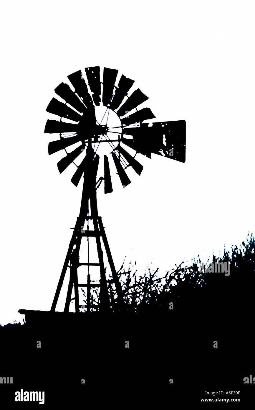 Windmill In Black White Stock Photo Alamy