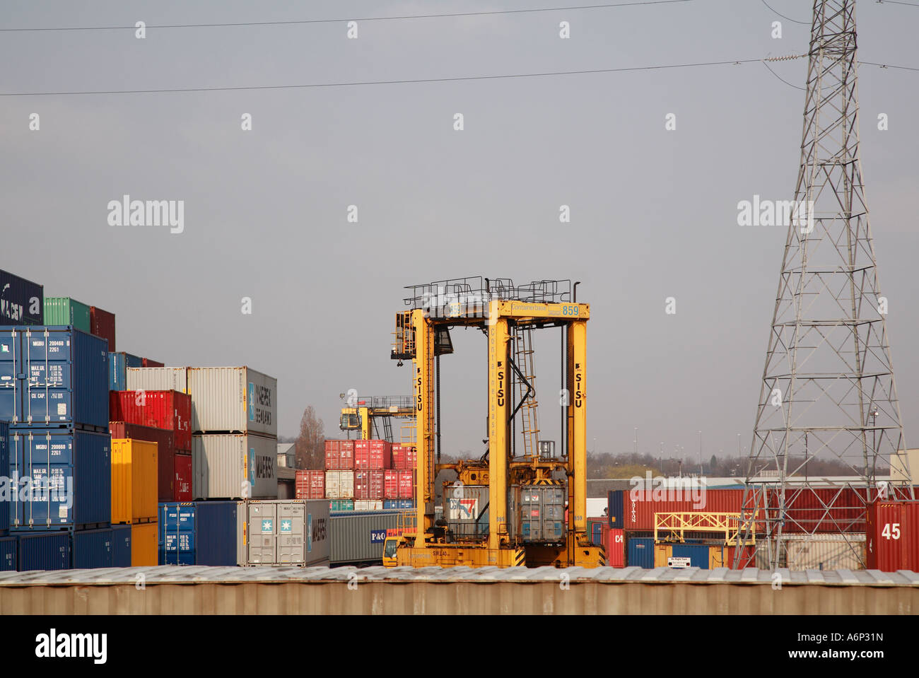 Container freight at Containerbase Leeds West Yorkshire England Stock ...