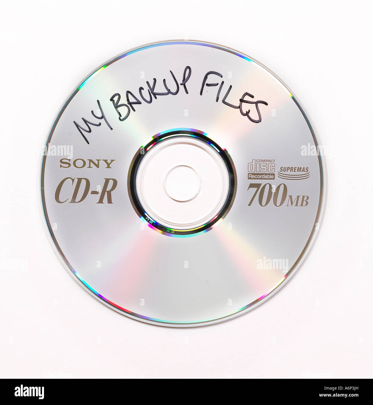 date cd labelled 'my backup files' Stock Photo - Alamy