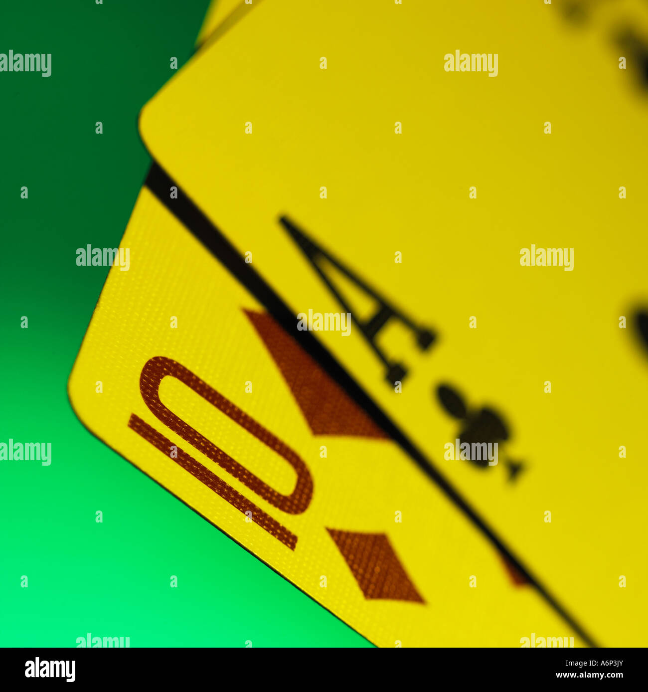 winning hand, ace and ten - 21 Stock Photo - Alamy