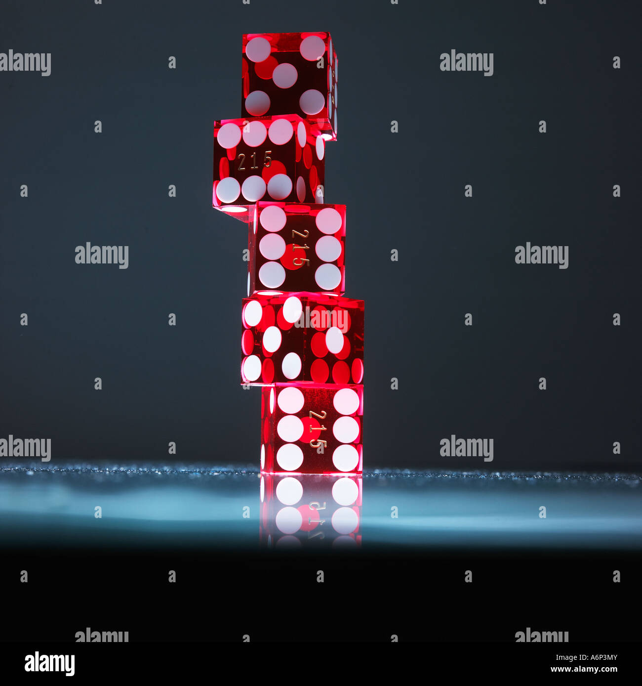 tower of red dice Stock Photo - Alamy