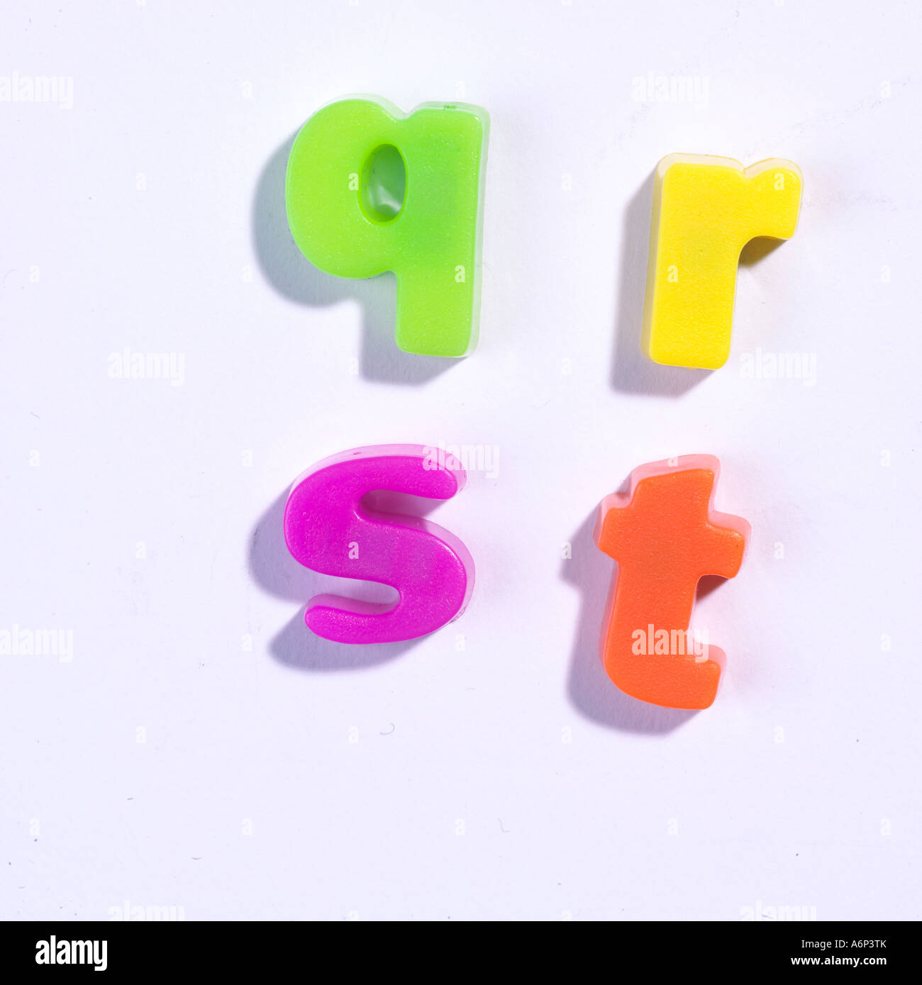 q r s and t childrens magnetic letters Stock Photo - Alamy