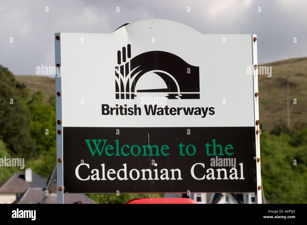 Caledonian Canal sign Stock Photo - Alamy