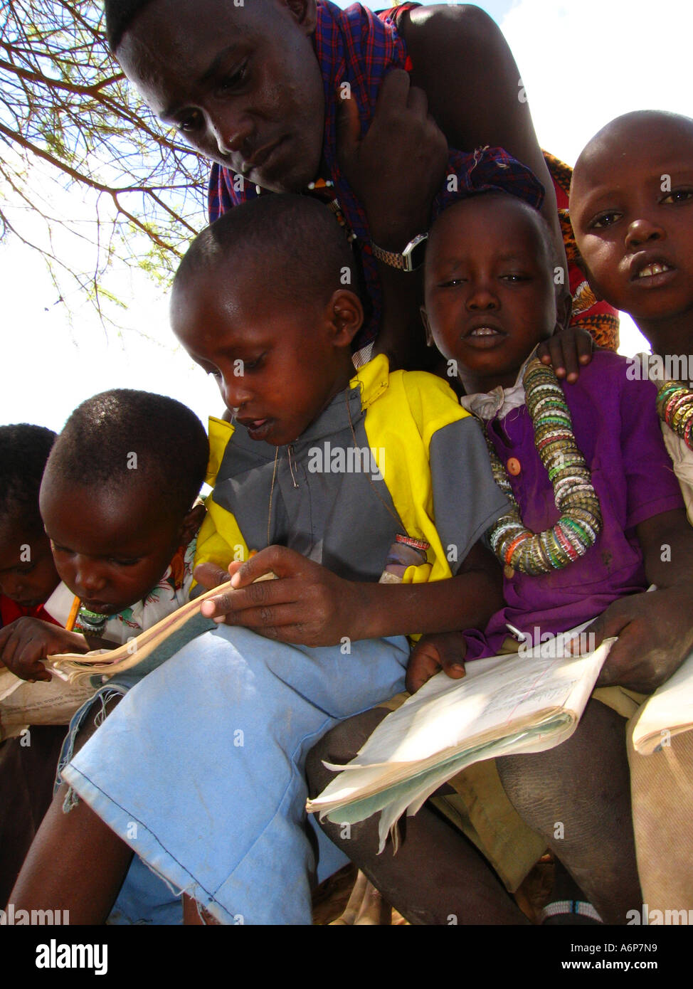 Maasai classroom under a tree Stock Photo - Alamy