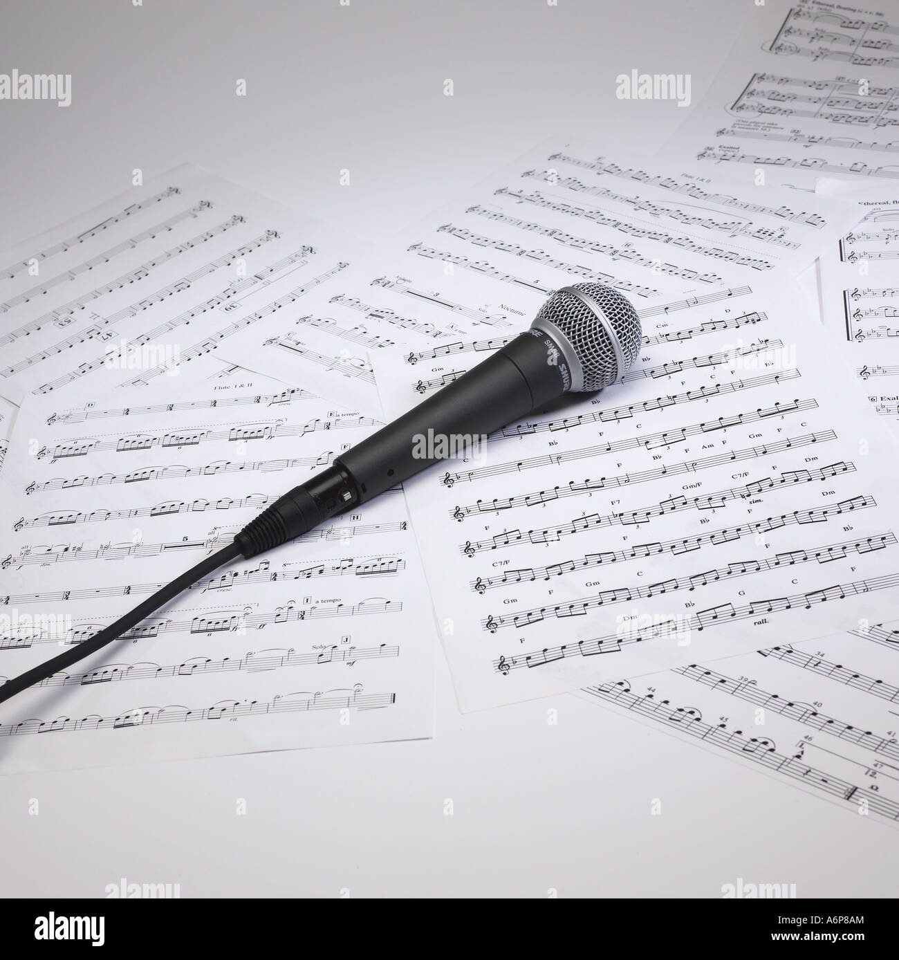 Microphone music sheet hi-res stock photography and images - Alamy