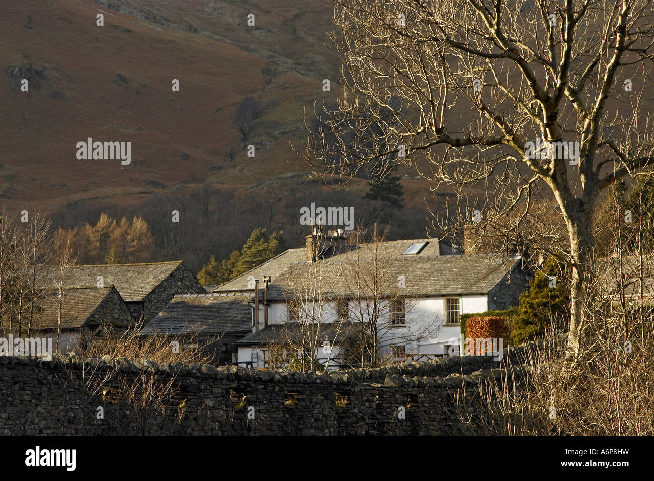 Grange village in Borrowdale in the English Lake District Stock Photo ...