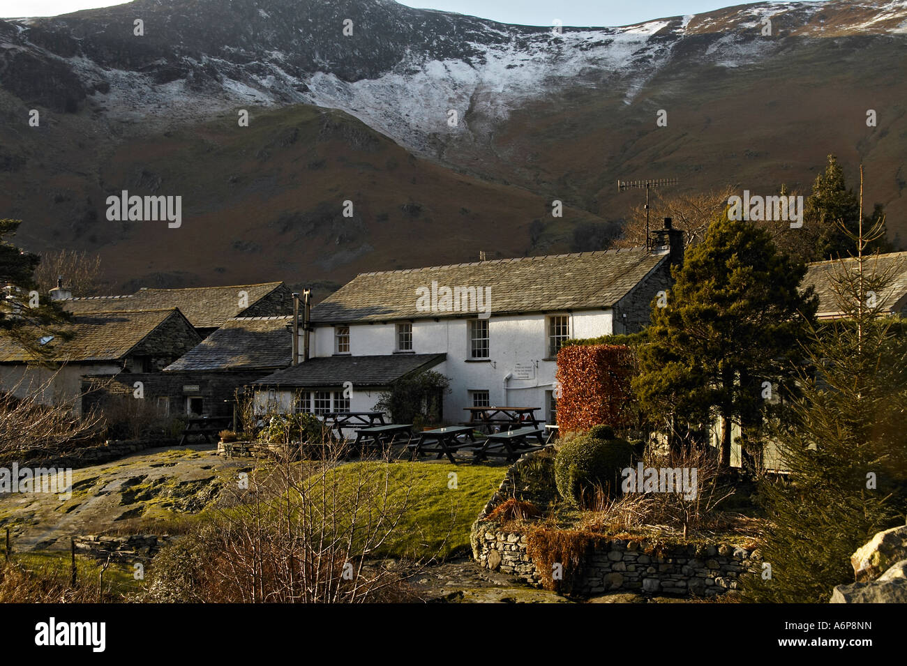 Grange village in Borrowdale in the English Lake District Stock Photo ...