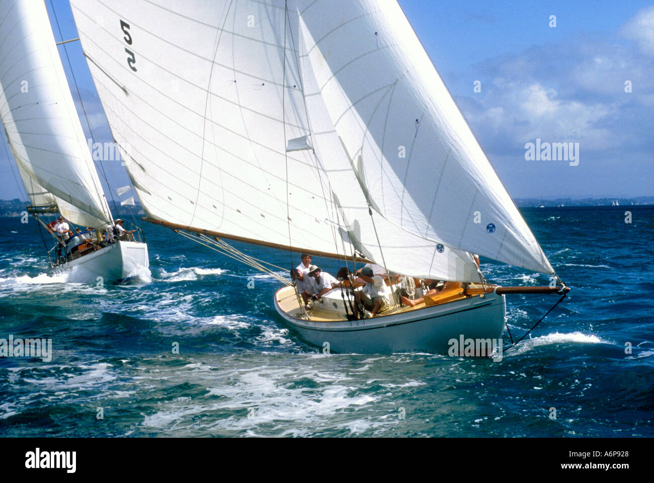 Classic yachts race in the 2000 Logan Classic Regatta on the Hauraki ...