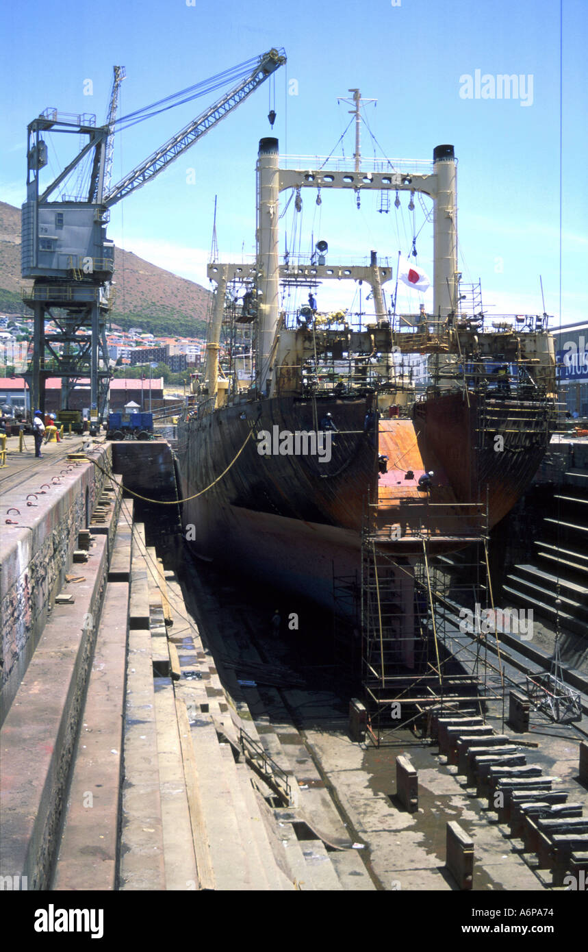 Japanese Trawler in Dry Dock Cape Town South Africa Stock Photo - Alamy