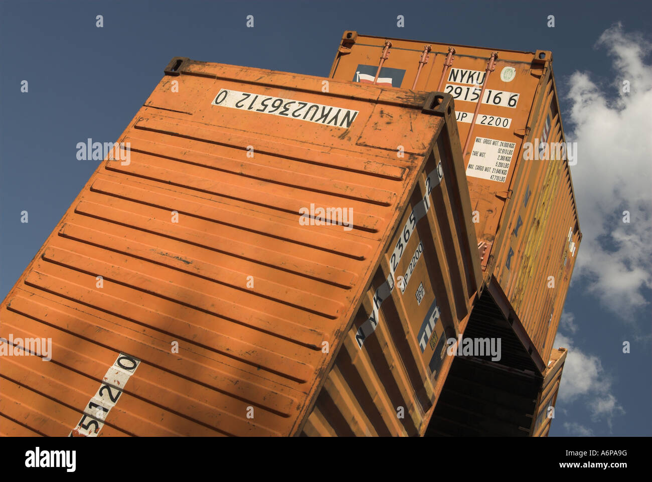 Shipping containers sculpture arch harbour area Yokohama Japan Stock ...