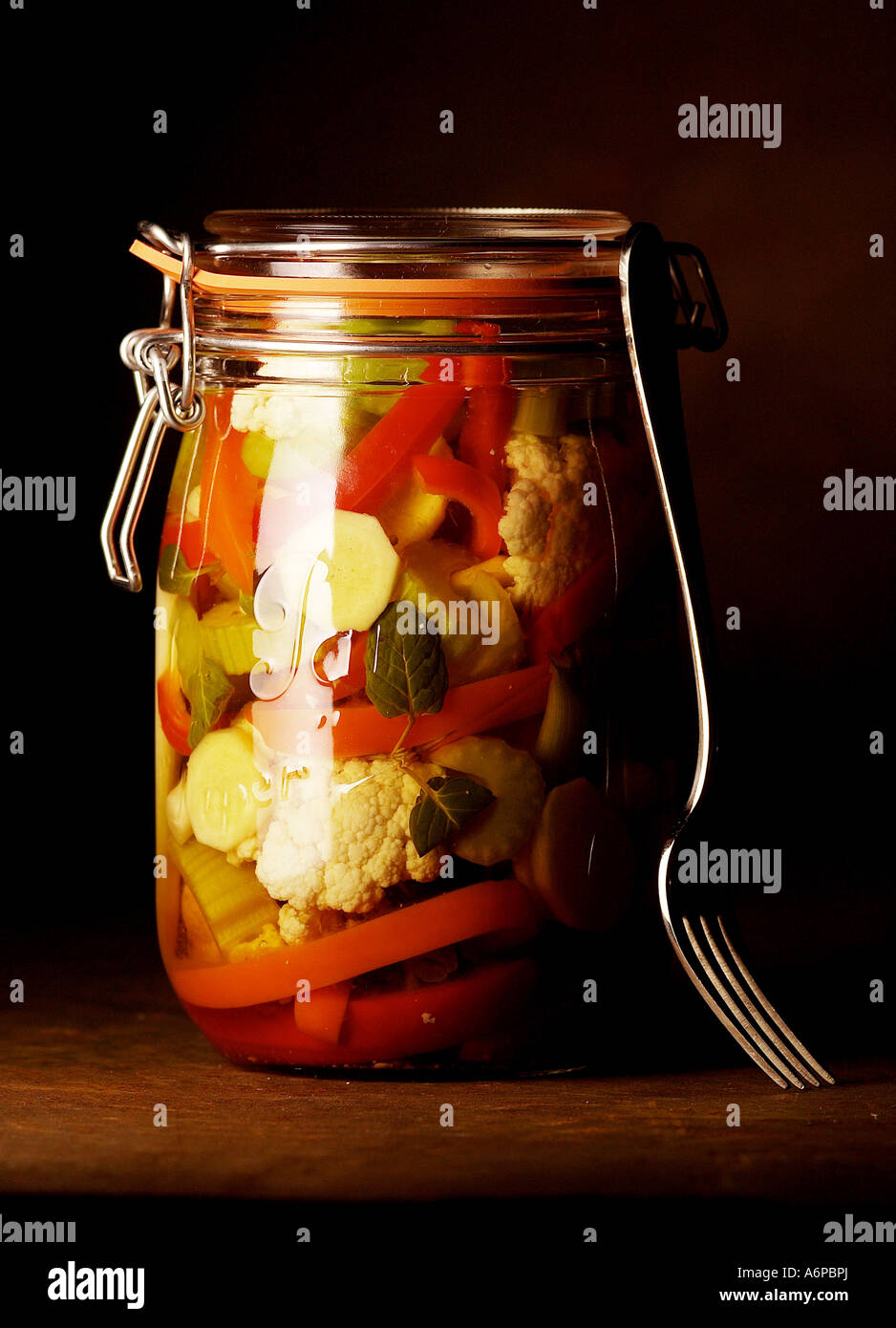 jar of pickled vegetables Stock Photo - Alamy