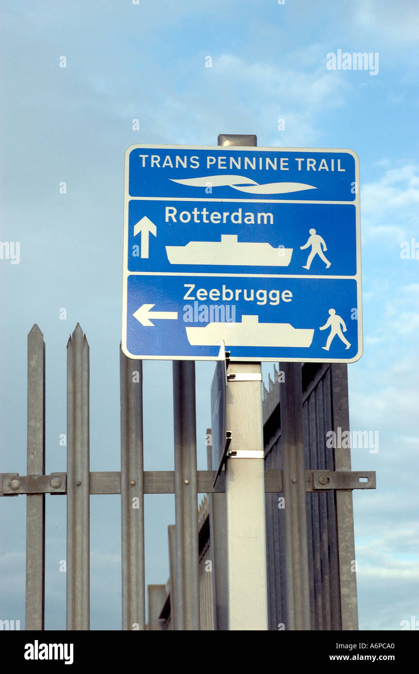 Sign indicating ferry terminal directions Stock Photo - Alamy