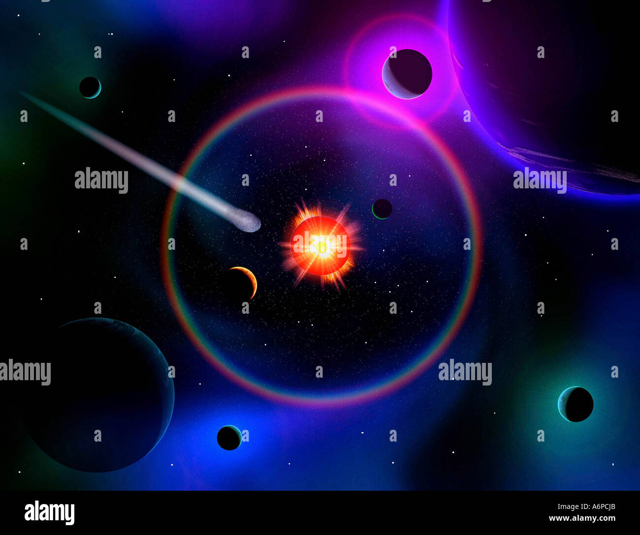 Comet Entering Planetary System Stock Photo - Alamy