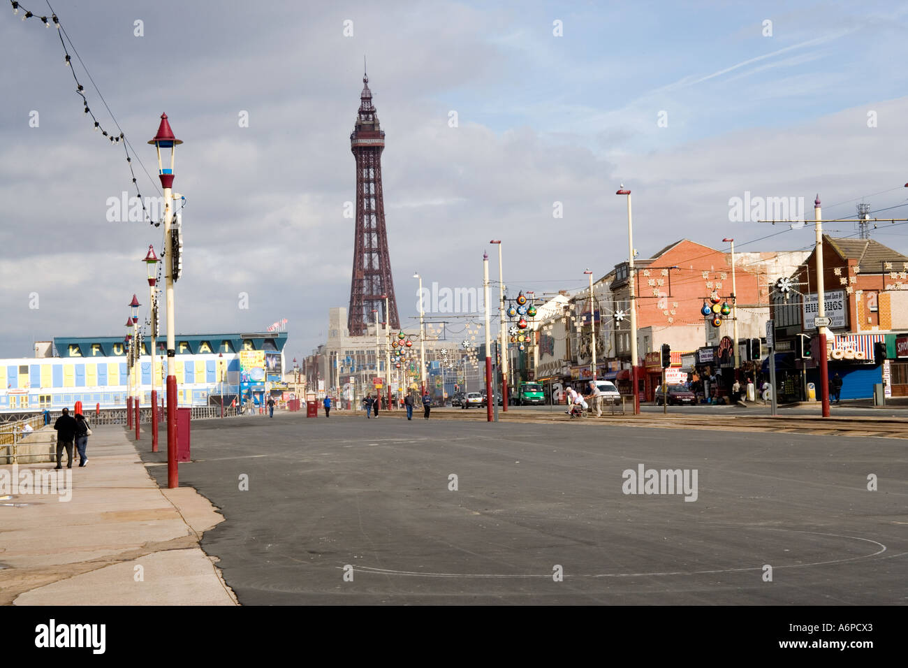 The promenade and the Tower,Blackpool,Lancashire,England Stock Photo ...