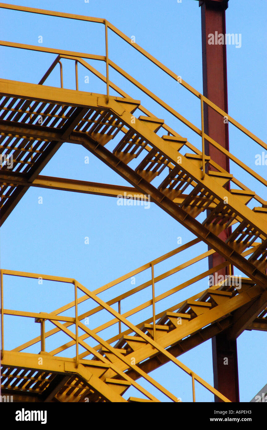 ASB77457 Yellow colored steel staircase on Mphasis building in ...