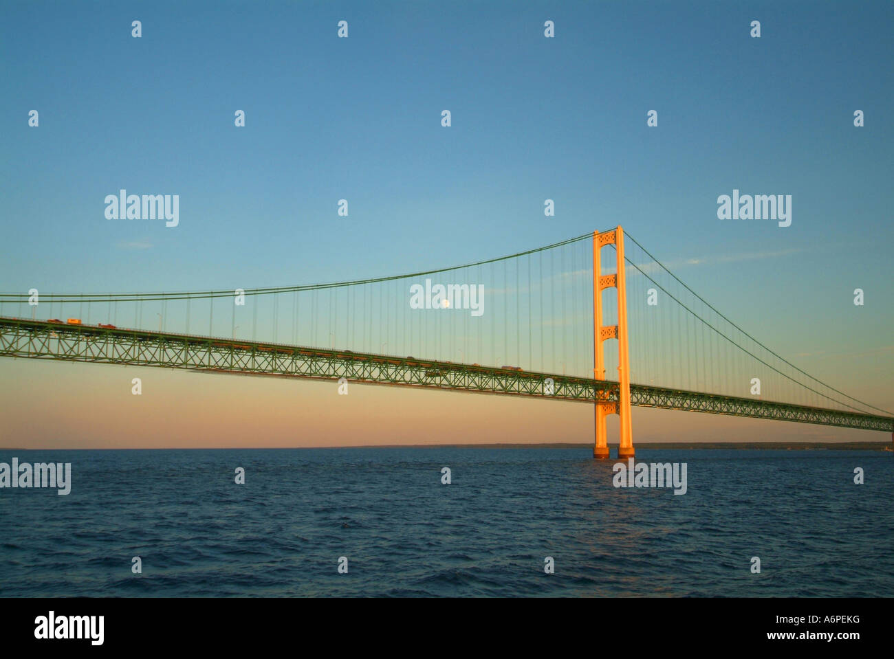 USA Michigan Lake Huron Mackinac Bridge Stock Photo - Alamy