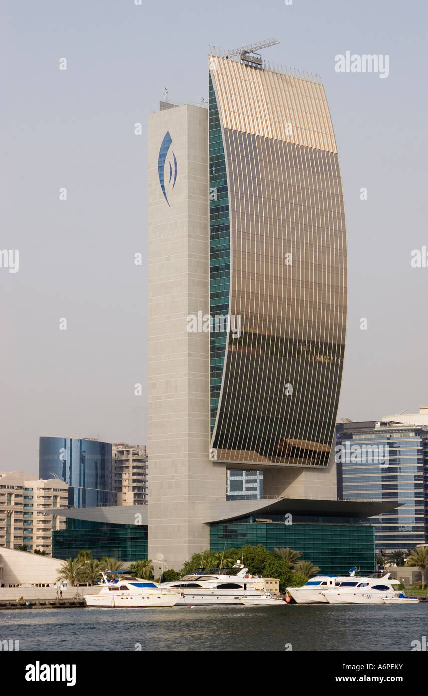 National Bank of Dubai Building on Dubai Creek UAE Stock Photo - Alamy