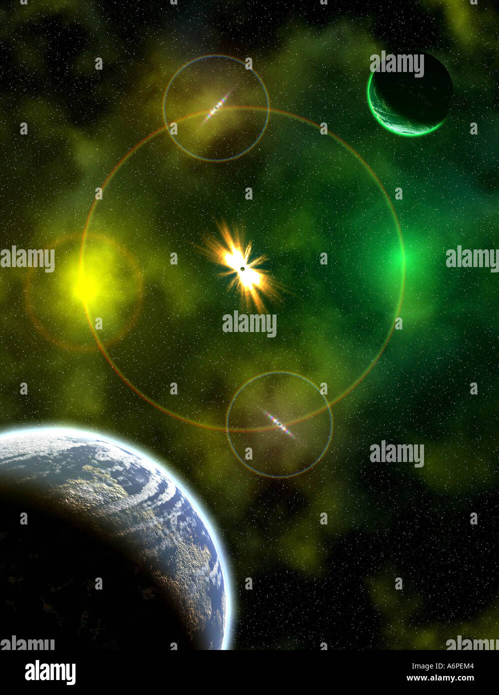 Orbiting Star System Stock Photo - Alamy