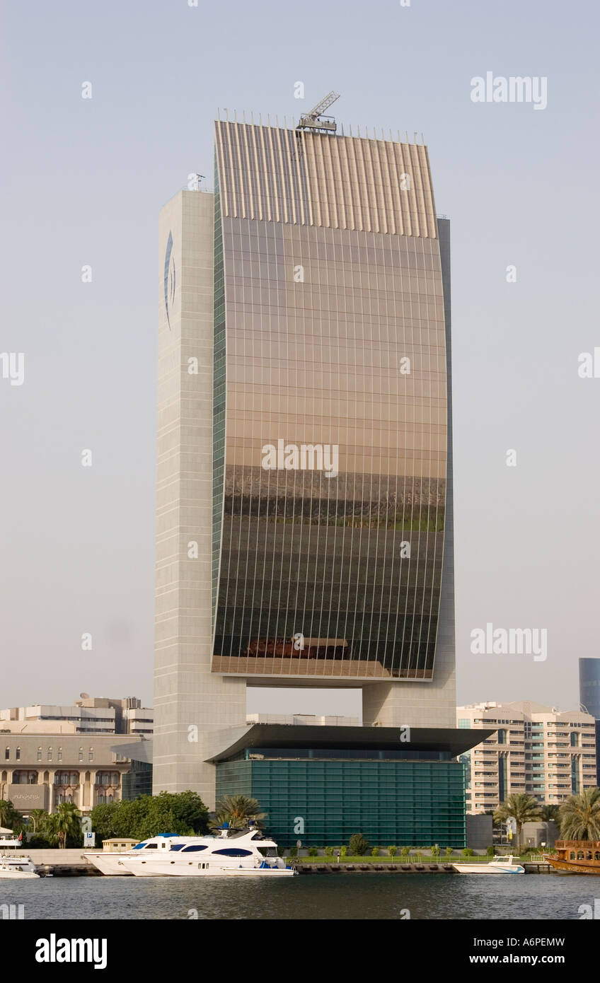 National Bank of Dubai Building on Dubai Creek UAE Stock Photo - Alamy