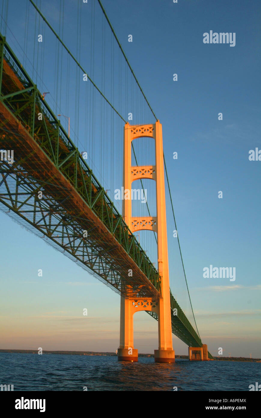 USA Michigan Lake Huron Mackinac Bridge Stock Photo - Alamy
