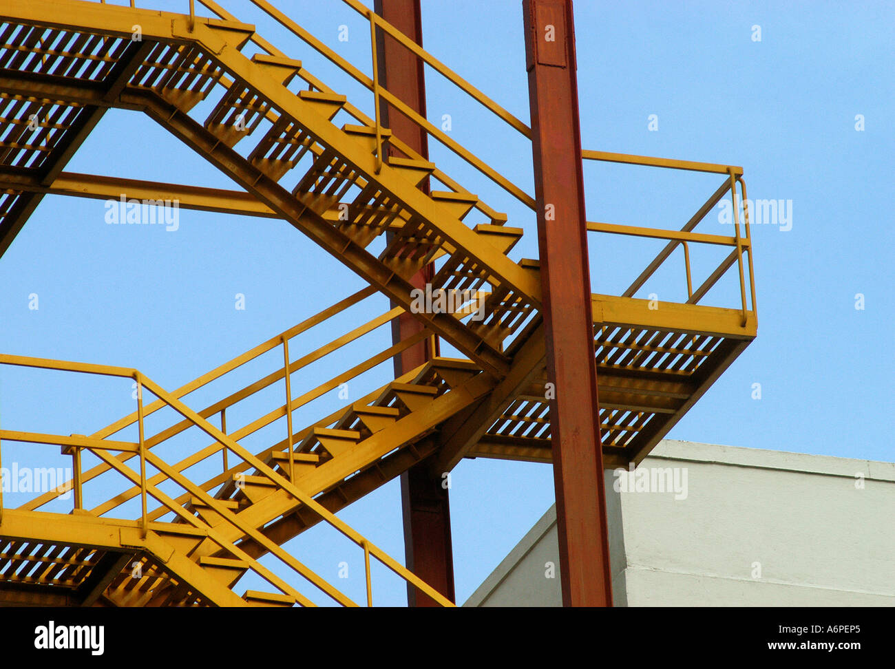 ASB77460 Yellow coloured steel staircase on Mphasis building in ...
