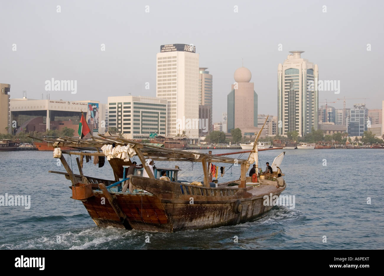Empty Cargo Dhow on Dubai Creek Stock Photo - Alamy