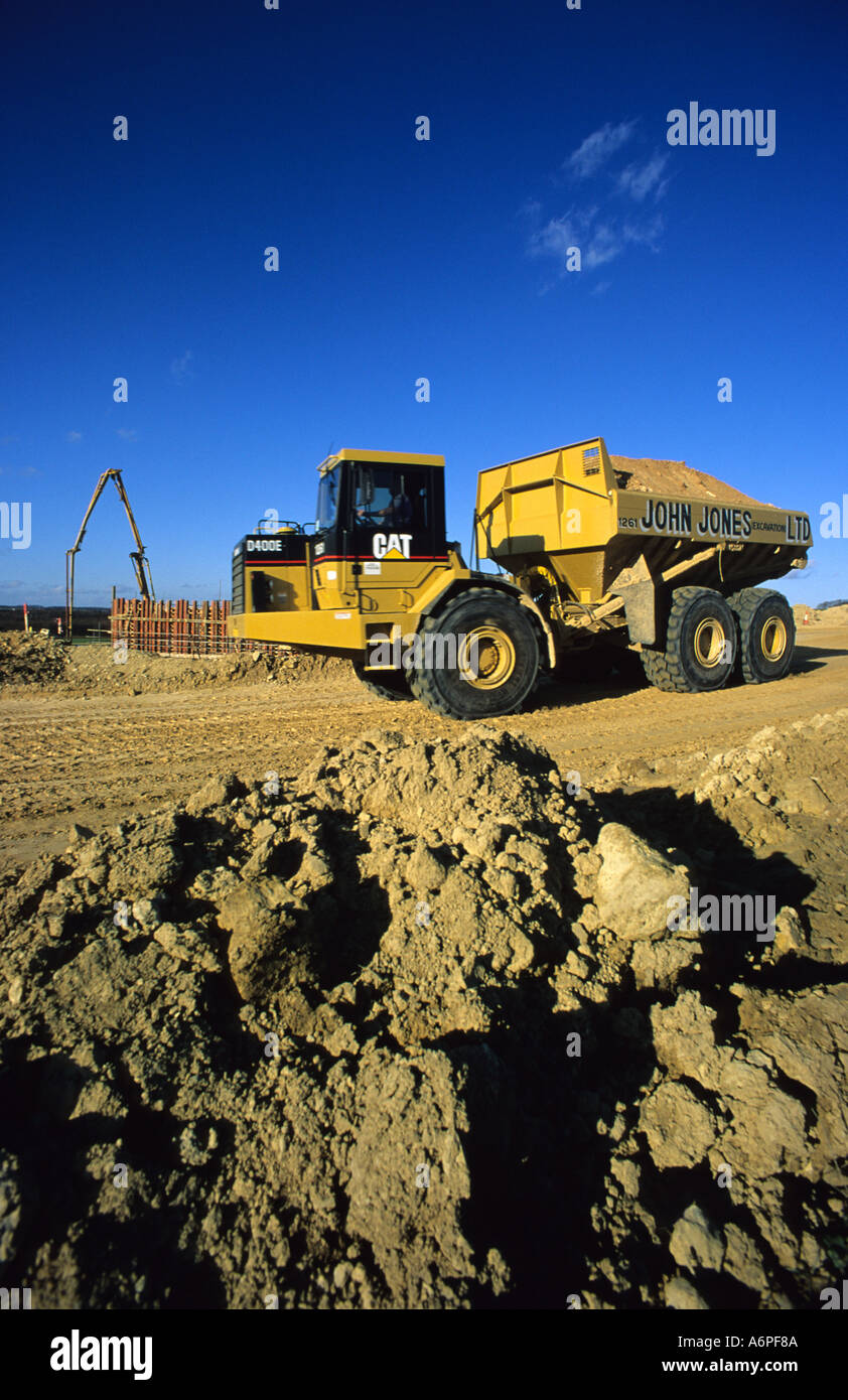 heavy earth moving machinery at work on site of a1 m1 link road ...