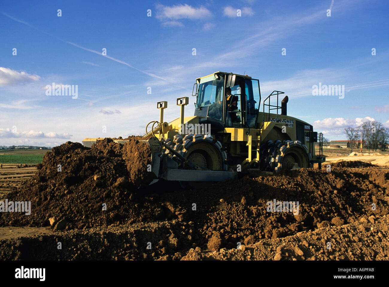 heavy earth moving machinery at work on site of a1 m1 link road ...