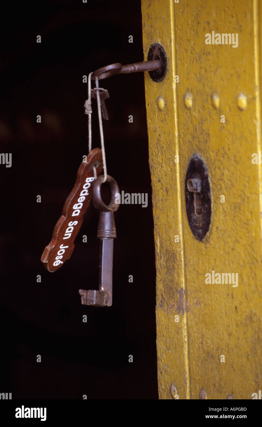 old style keys in door lock Stock Photo - Alamy