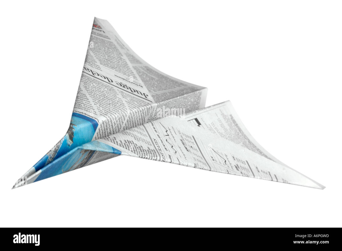 A person throwing a Paper airplane made from newspaper Stock Photo - Alamy