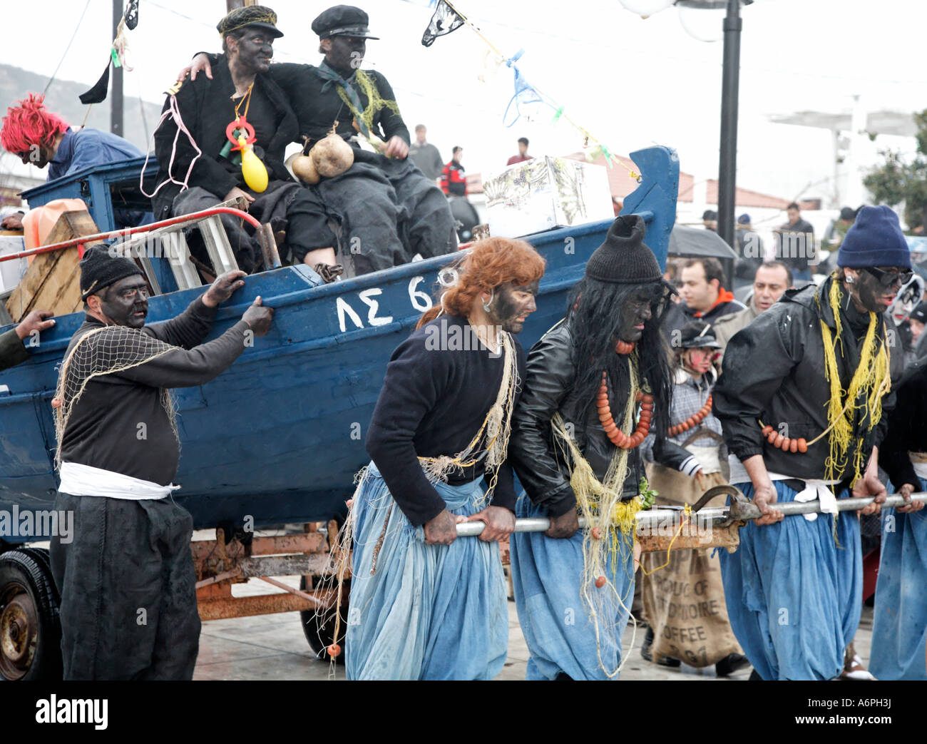 The Fishermen At The Carnival Of The Goat Festival Skyros Greek Islands ...
