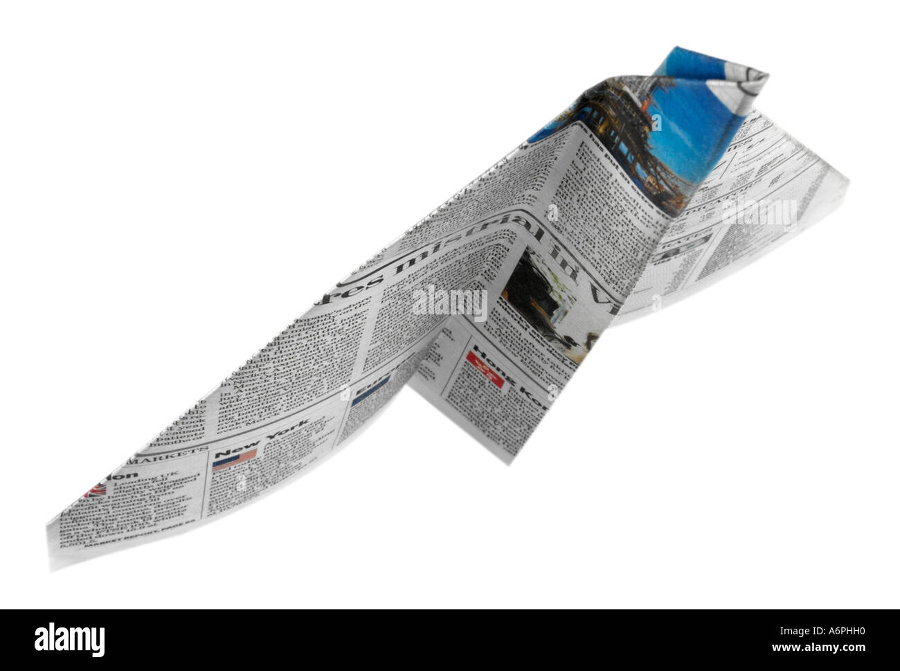 A person throwing a Paper airplane made from newspaper Stock Photo - Alamy