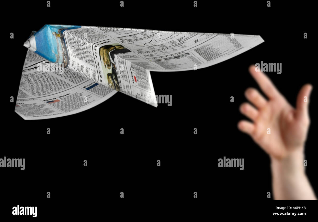 Newspaper Paper Aeroplane High Resolution Stock Photography and Images ...
