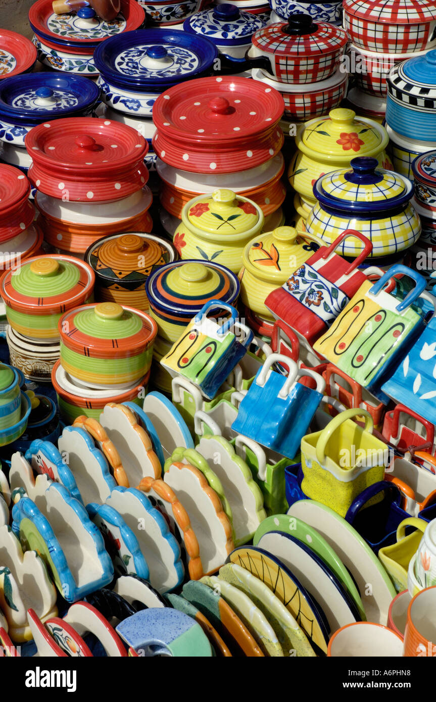 Ceramic pots and other items on display Stock Photo - Alamy
