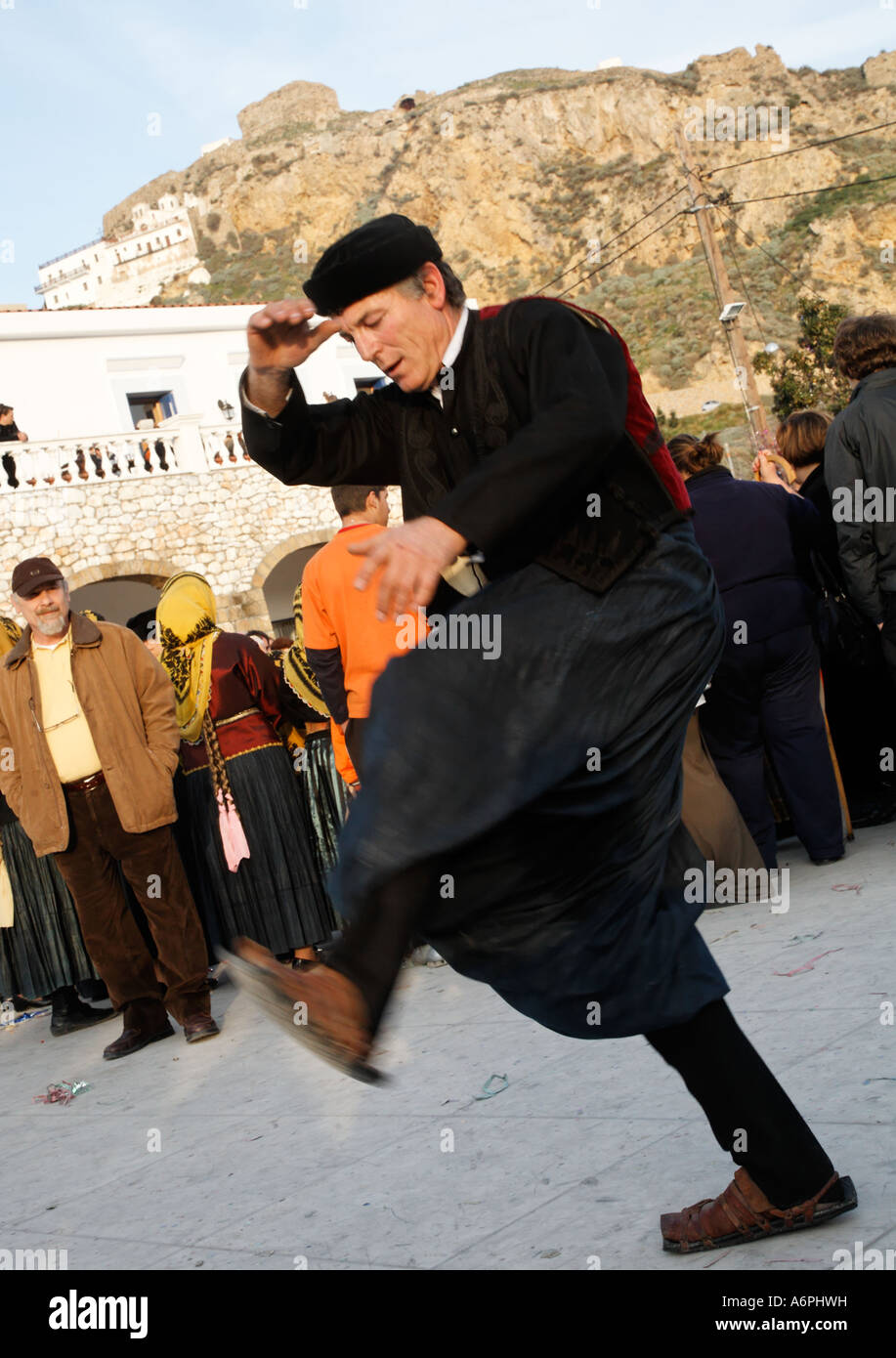 Male Dancer At The Clean Monday Aprokreas Celebrations Skyrian Festival ...
