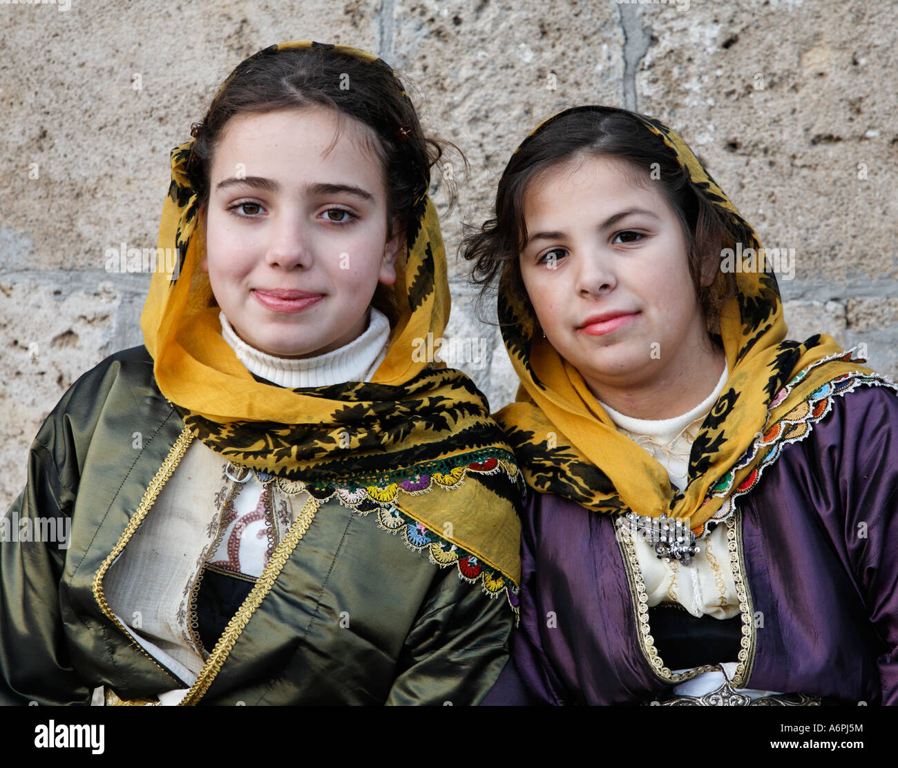 Girls In Traditional Clothes At The Clean Monday Aprokreas Celebrations ...