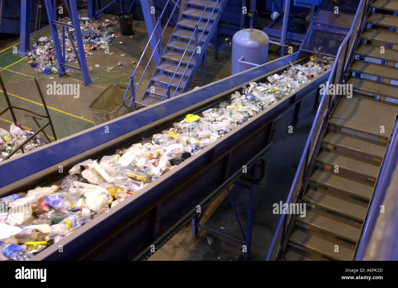 Recycling plant sorts plastic containers UK Stock Photo - Alamy