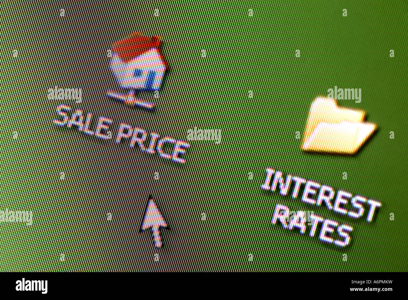 Computer symbols of house and file Stock Photo - Alamy