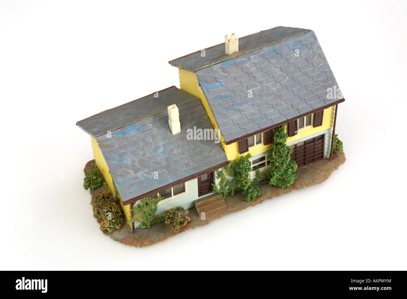 Miniature house on white background Stock Photo - Alamy