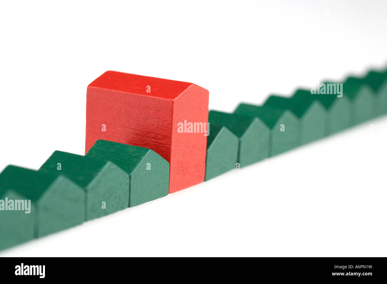 Monopoly houses in a row Stock Photo - Alamy