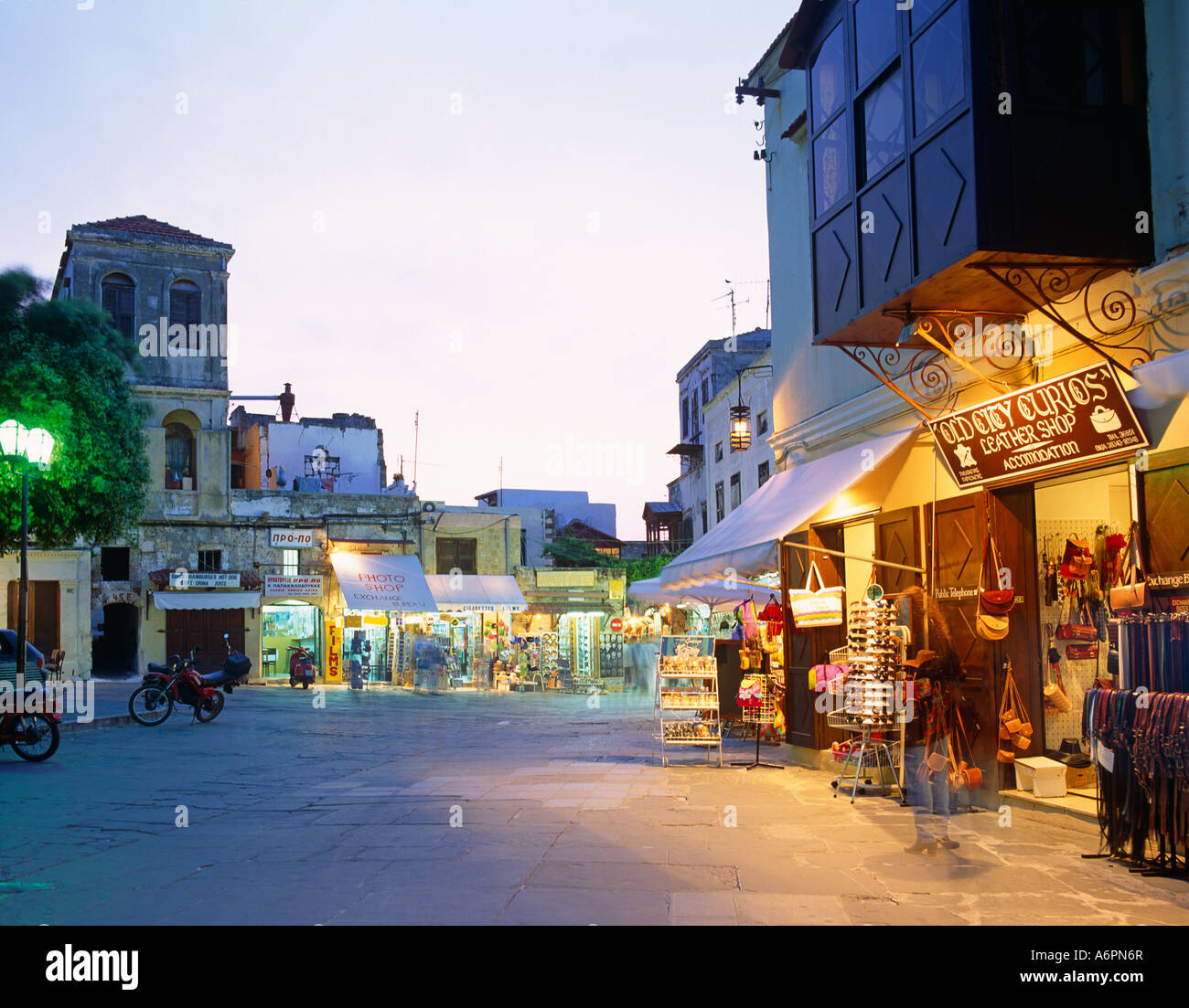 Hipocrates Square Old Rhodes Town Rhodes Greek Islands Hellas Stock ...