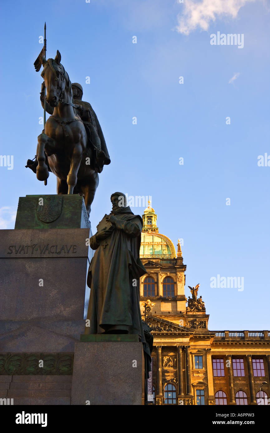 KING WENCESLAS STATUE AND PRAGUE MUSEUM Stock Photo - Alamy