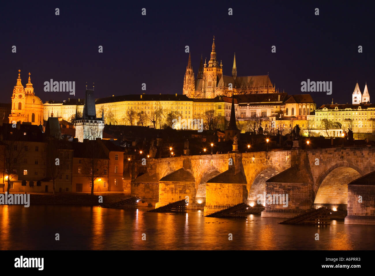PRAGUE AT NIGHT Stock Photo - Alamy