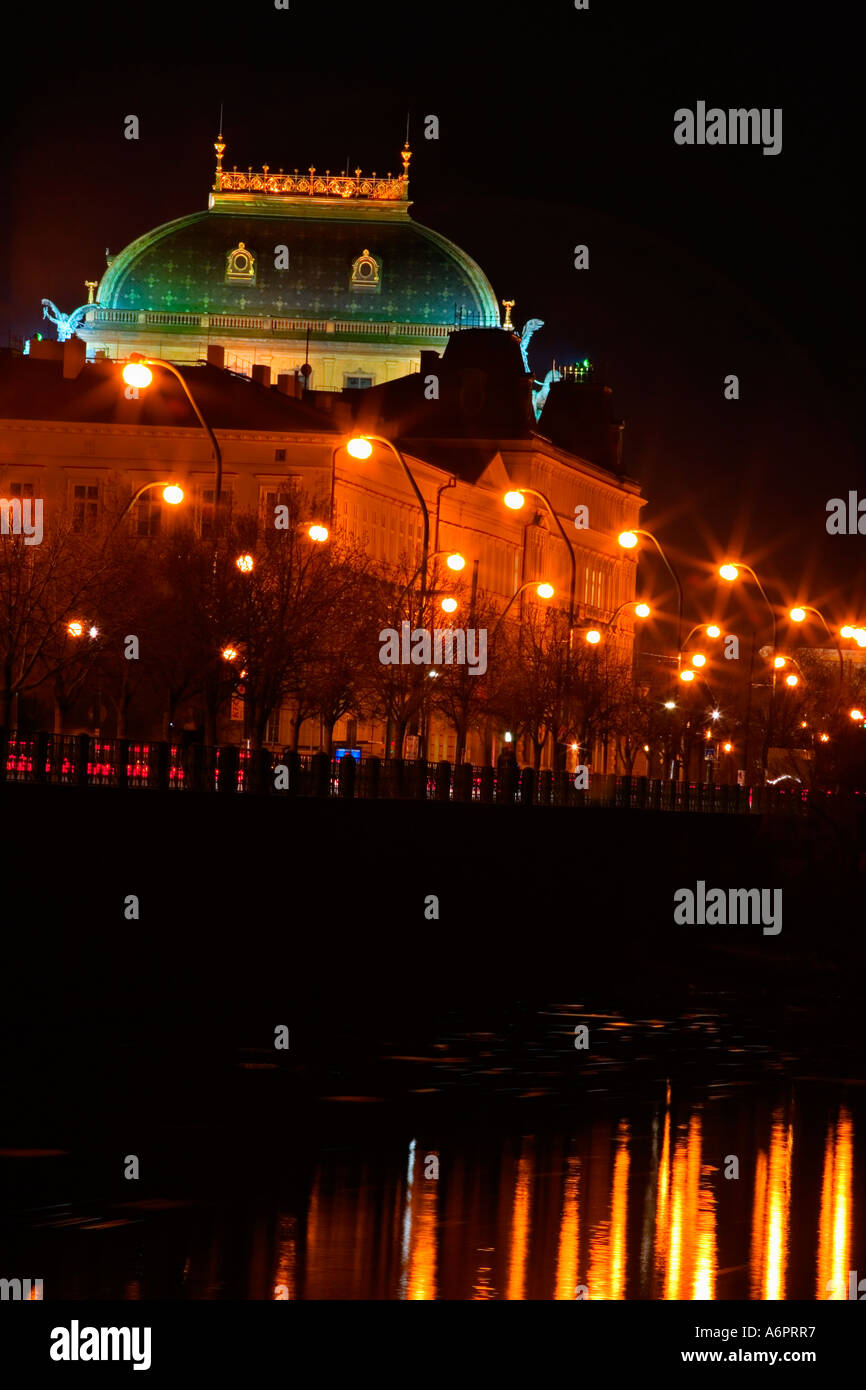 PRAGUE OPERA HOUSE AT NIGHT Stock Photo - Alamy