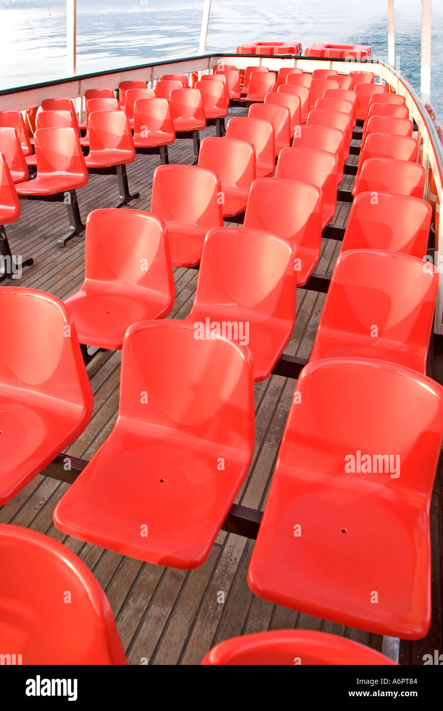 Italy Lombardy Lake Garda Ferry Boat Seating Stock Photo - Alamy