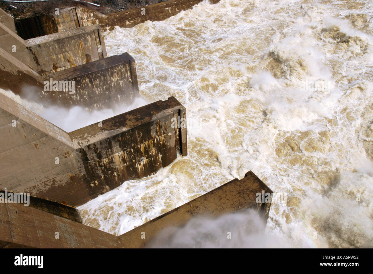Mactaquac Dam wide open during spring run off and flooding along the St ...
