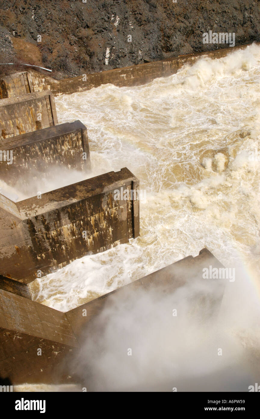 Mactaquac Dam wide open during spring run off and flooding along the St ...