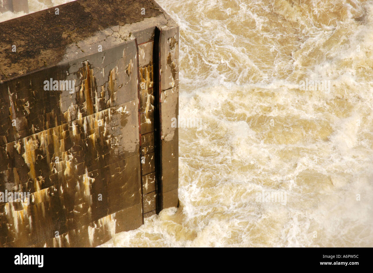 Mactaquac Dam wide open during spring run off and flooding along the St ...