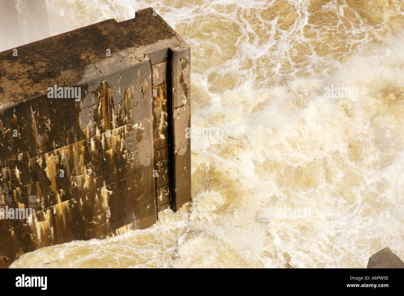 Mactaquac Dam wide open during spring run off and flooding along the St ...